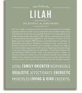 Lilah | Name Art Print – Name Stories
