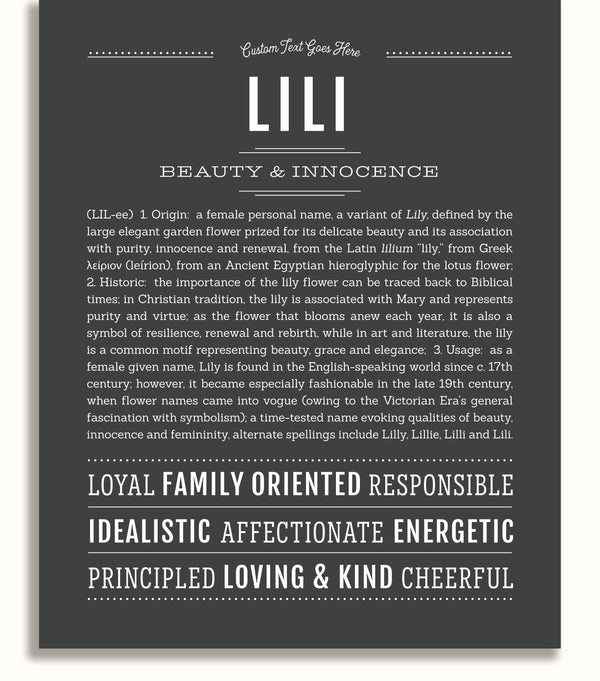 Lili | Name Art Print – Name Stories