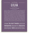 Lilia Personalized Name Meaning Art Prints – Name Stories
