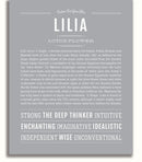 Lilia Personalized Name Meaning Art Prints – Name Stories