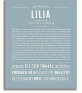 Lilia Personalized Name Meaning Art Prints – Name Stories