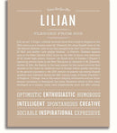 Lilian Personalized Name Meaning Art Prints – Name Stories