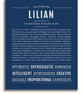 Lilian Personalized Name Meaning Art Prints – Name Stories