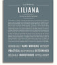 Liliana Personalized Name Meaning Art Prints – Name Stories