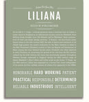 Liliana Personalized Name Meaning Art Prints – Name Stories
