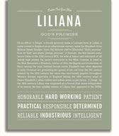 Liliana Personalized Name Meaning Art Prints – Name Stories