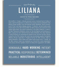Liliana Personalized Name Meaning Art Prints – Name Stories