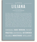 Liliana Personalized Name Meaning Art Prints – Name Stories