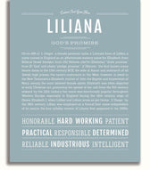 Liliana Personalized Name Meaning Art Prints – Name Stories