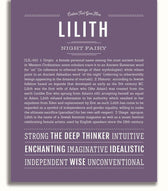 Lilith Personalized Name Meaning Art Prints – Name Stories