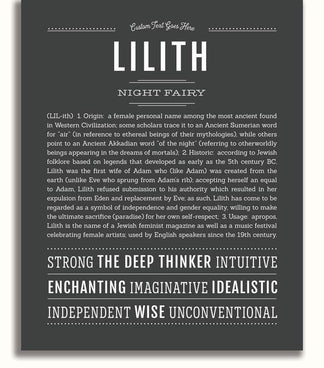 Lilith | Name Art Print – Name Stories