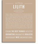 Lilith | Name Art Print – Name Stories