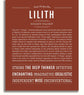Lilith Personalized Name Meaning Art Prints – Name Stories