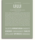 Lilli Personalized Name Meaning Art Prints – Name Stories