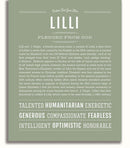 Lilli | Name Art Print – Name Stories