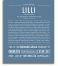 Lilli Personalized Name Meaning Art Prints – Name Stories