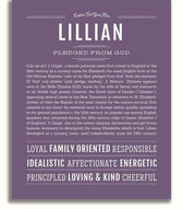 Lillian Personalized Name Meaning Art Prints – Name Stories