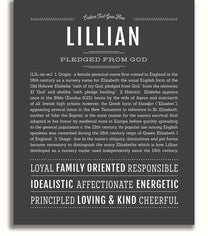 Lillian | Name Art Print – Name Stories