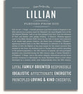 Lillian Personalized Name Meaning Art Prints – Name Stories