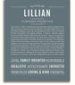 Lillian Personalized Name Meaning Art Prints – Name Stories