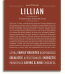 Lillian Personalized Name Meaning Art Prints – Name Stories
