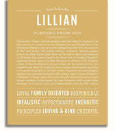 Lillian Personalized Name Meaning Art Prints – Name Stories