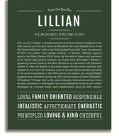 Lillian Personalized Name Meaning Art Prints – Name Stories