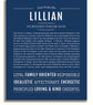 Lillian Personalized Name Meaning Art Prints – Name Stories