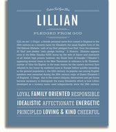 Lillian Personalized Name Meaning Art Prints – Name Stories