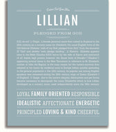 Lillian Personalized Name Meaning Art Prints – Name Stories