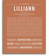 Lilliann Personalized Name Meaning Art Prints – Name Stories