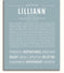 Lilliann Personalized Name Meaning Art Prints – Name Stories