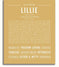 Lillie Personalized Name Meaning Art Prints – Name Stories
