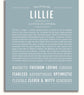Lillie Personalized Name Meaning Art Prints – Name Stories