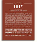 Lilly Personalized Name Meaning Art Prints – Name Stories