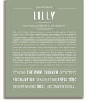 Lilly Personalized Name Meaning Art Prints – Name Stories