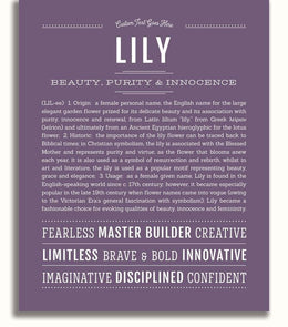 Lily | Name Art Print – Name Stories