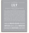 Lily Personalized Name Meaning Art Prints – Name Stories