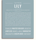 Lily Name Art Print Name Stories
