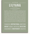 Lilyana | Name Art Print – Name Stories