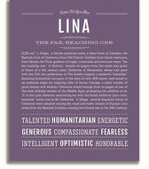 Lina | Name Art Print – Name Stories