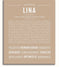 Lina Personalized Name Meaning Art Prints – Name Stories