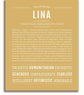 Lina Personalized Name Meaning Art Prints – Name Stories