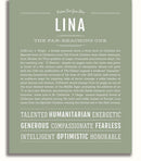 Lina Personalized Name Meaning Art Prints – Name Stories