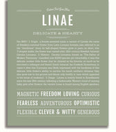 Linae Personalized Name Meaning Art Prints – Name Stories