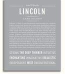 Lincoln Personalized Name Meaning Art Prints – Name Stories