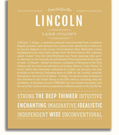Lincoln Personalized Name Meaning Art Prints – Name Stories