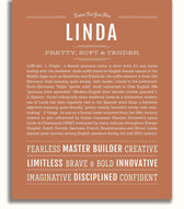 Linda Personalized Name Meaning Art Prints – Name Stories