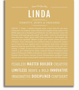 Linda | Name Art Print – Name Stories