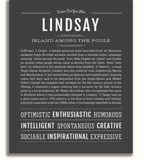 Lindsay | Name Art Print – Name Stories
